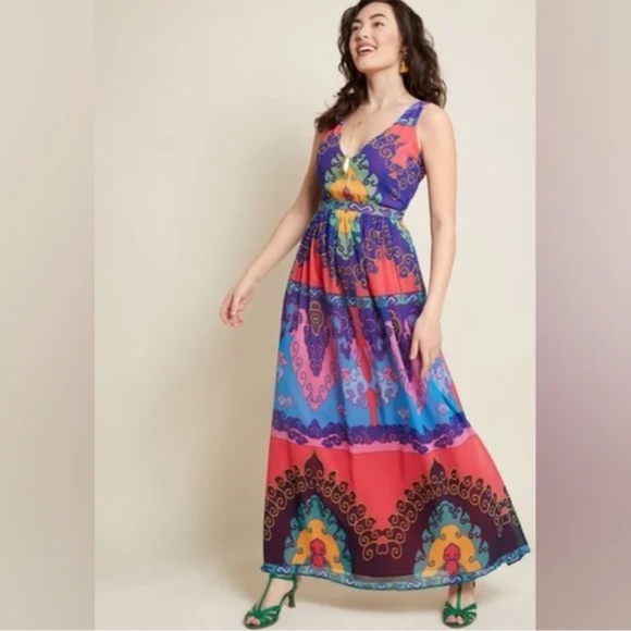 Modcloth | Dresses | Modcloth Colorful Maxi Dress Size Small | Poshmark